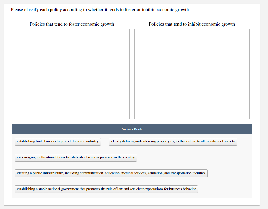 Solved Please classify each policy according to whether it | Chegg.com