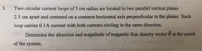 Solved 3. Two circular current loops of 5 cm radius are | Chegg.com
