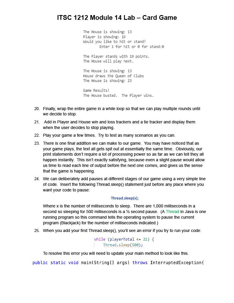 In this lab, we will be building two classes to help | Chegg.com