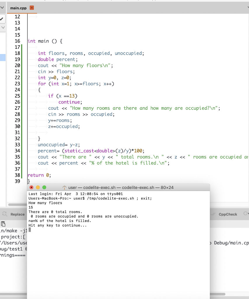 Solved 9. Hotel Occupancy Write a program that calculates | Chegg.com