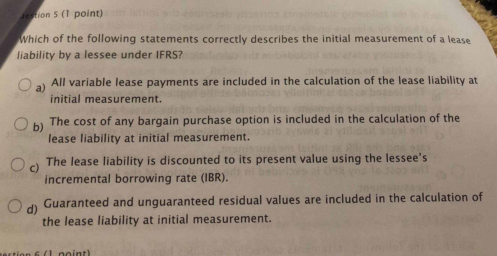 Solved destion 5 (1 point) Which of the following statements | Chegg.com