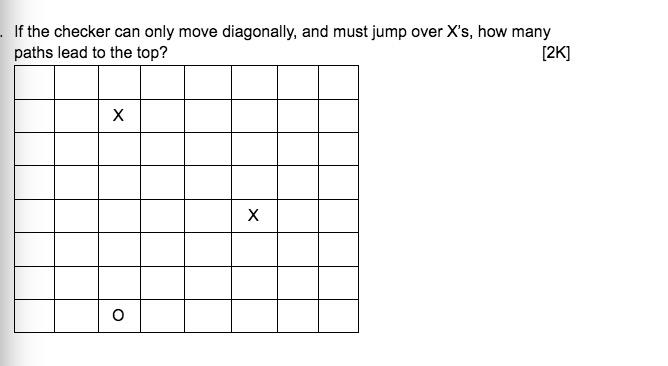 Solved If the checker can only move diagonally, and must | Chegg.com