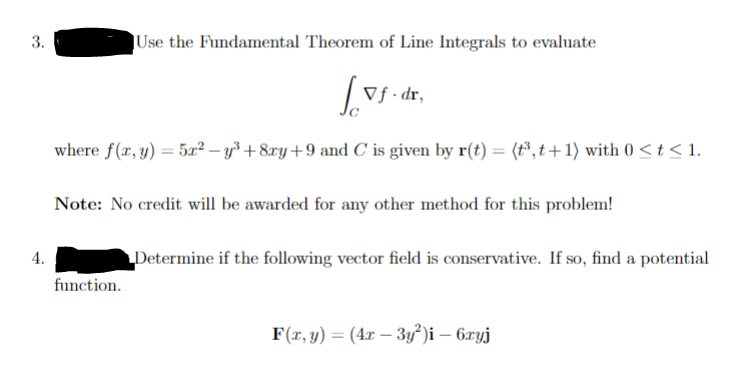 Solved Use the Fundamental Theorem of Line Integrals to | Chegg.com