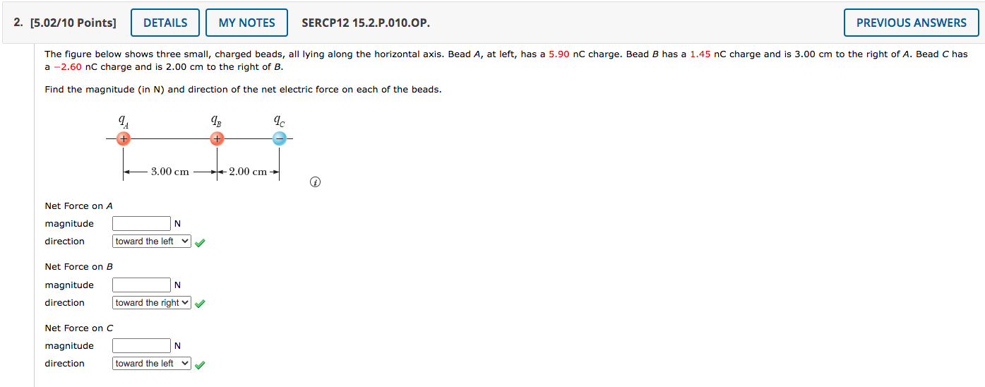 Solved The figure below shows three small, charged beads, | Chegg.com