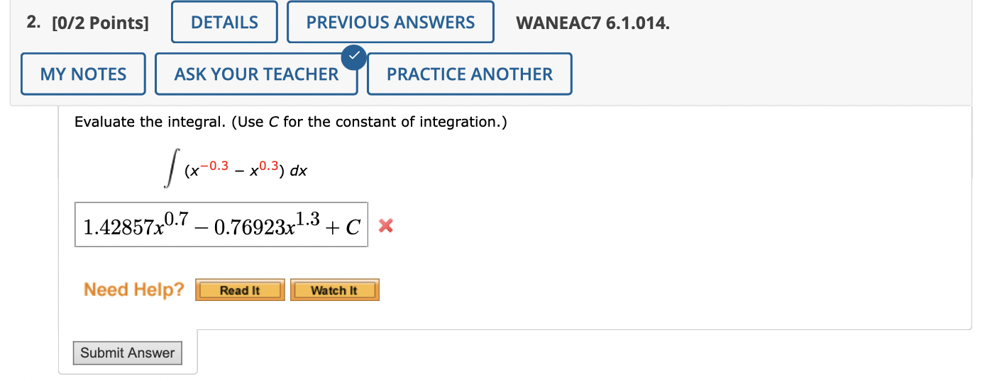 Solved Evaluate the integral. (Use \\( C \\) for the | Chegg.com