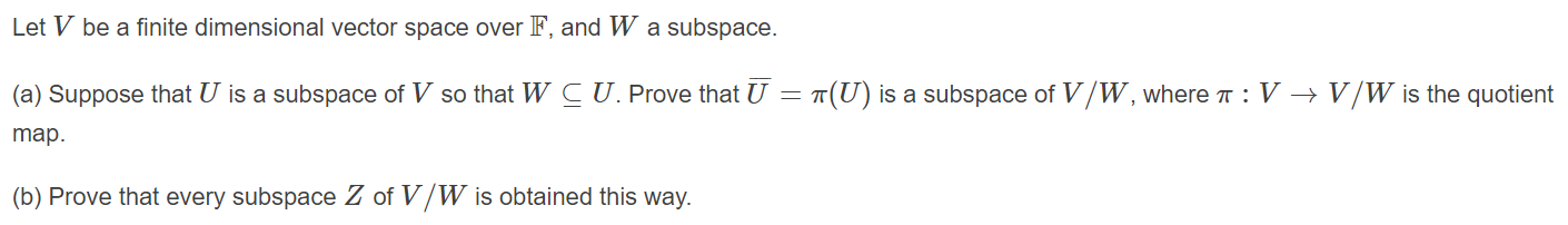 Solved Let V be a finite dimensional vector space over F, | Chegg.com