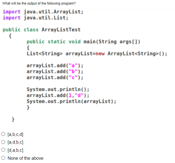 Solved What will be the output of the following program? | Chegg.com