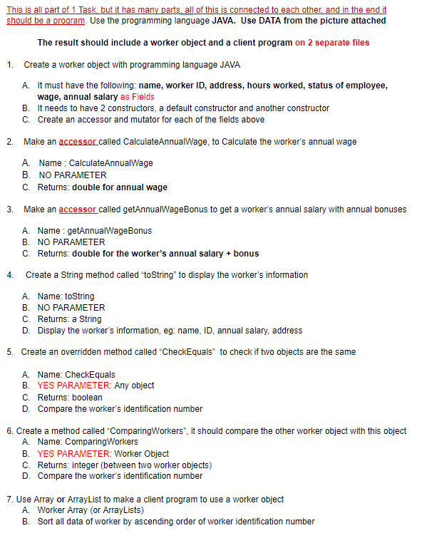 Solved This is all part of 1 Task, but it has many parts, | Chegg.com