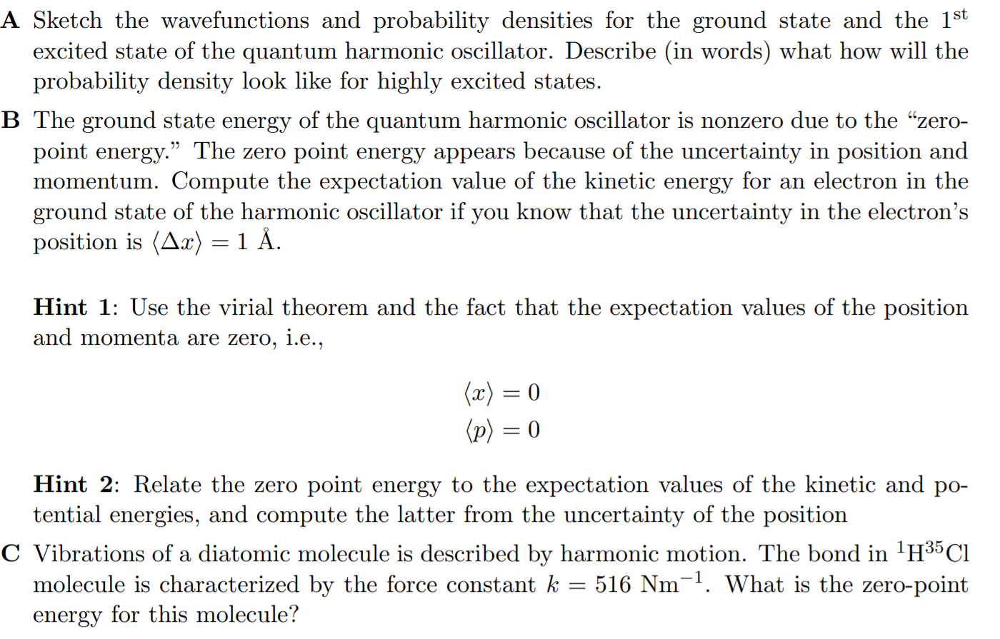 Solved A Sketch the wavefunctions and probability densities | Chegg.com