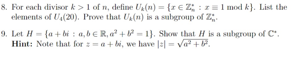 Solved 8. For each divisor k>1 of n, define | Chegg.com