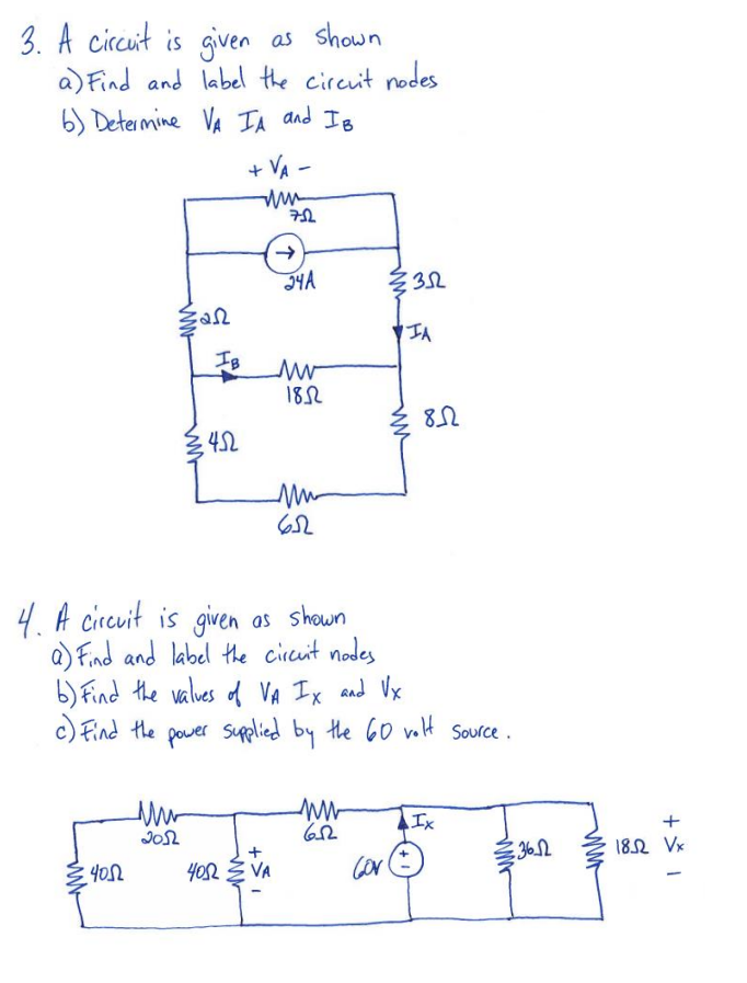 Solved 3. A circuit is given as shown a) Find and label the | Chegg.com