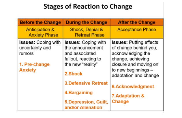 Solved Reflecting upon the seven stages in the reaction to | Chegg.com