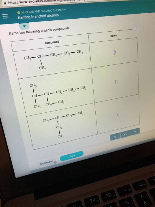 Solved Name the following organic compounds: | Chegg.com Solved Name the following organic compounds: | Chegg.com