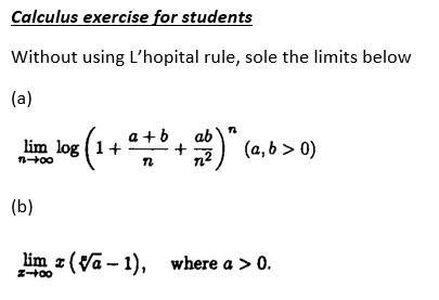 Solved Without using L'hopital rule, sole the limits below | Chegg.com