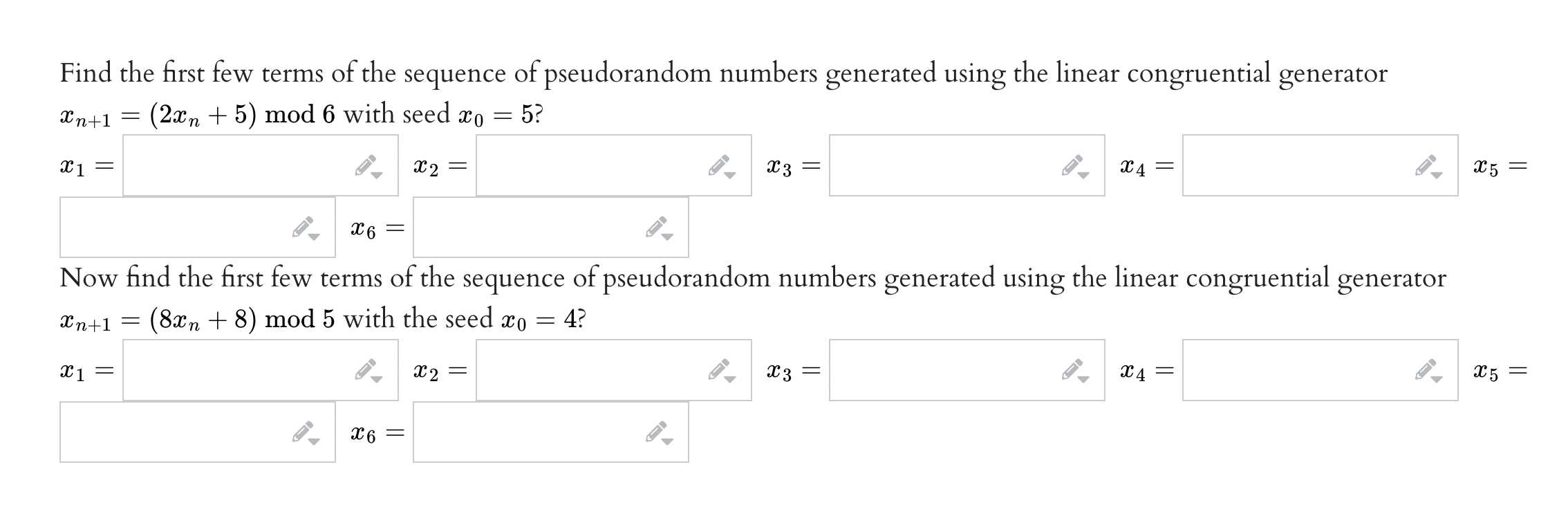 Solved Find the first few terms of the sequence of | Chegg.com