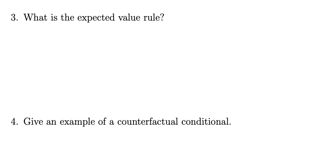 Solved 3. What is the expected value rule? 4. Give an | Chegg.com