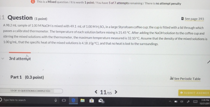 Solved I need help calculating the enthalpy change per mole | Chegg.com