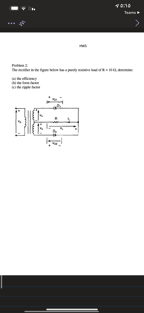 Solved 10:10 Teams HW5 Problem 1: Find the values of I and V | Chegg.com