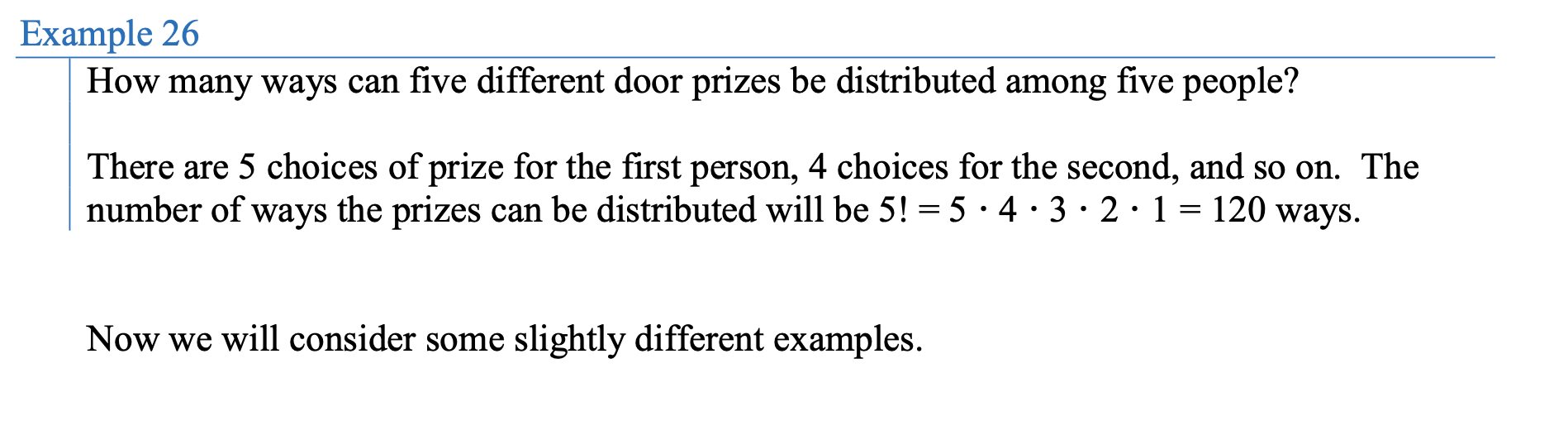 Example 26 How many ways can five different door | Chegg.com