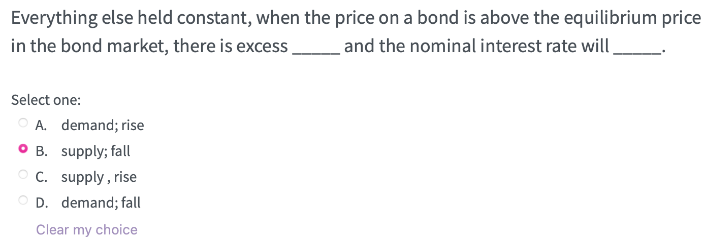 Solved Everything else held constant, when the price on a | Chegg.com