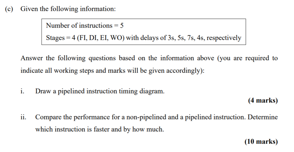Solved (c) Given the following information: Number of | Chegg.com