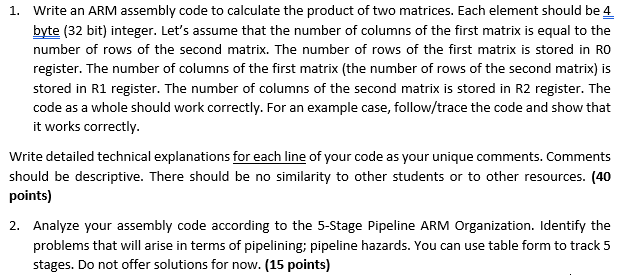 2-Analyze your assembly code according to the 5-Stage | Chegg.com
