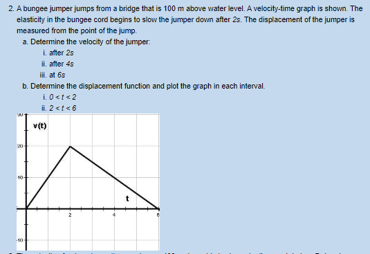 Solved 2. A bungee jumper jumps from a bridge that is 100 m | Chegg.com