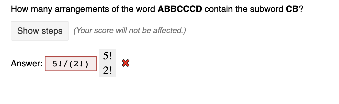 Solved How many arrangements of the word ABBCCCD contain the | Chegg.com