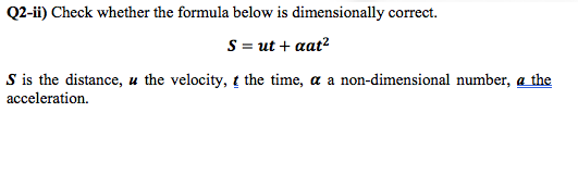 Solved Q2-1) The equation below is dimensionally correct. A | Chegg.com