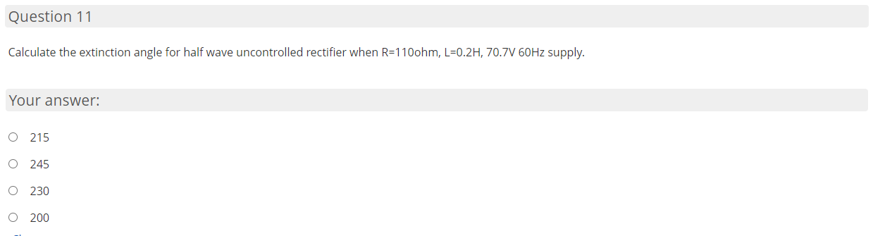 Solved Calculate the extinction angle for half wave | Chegg.com