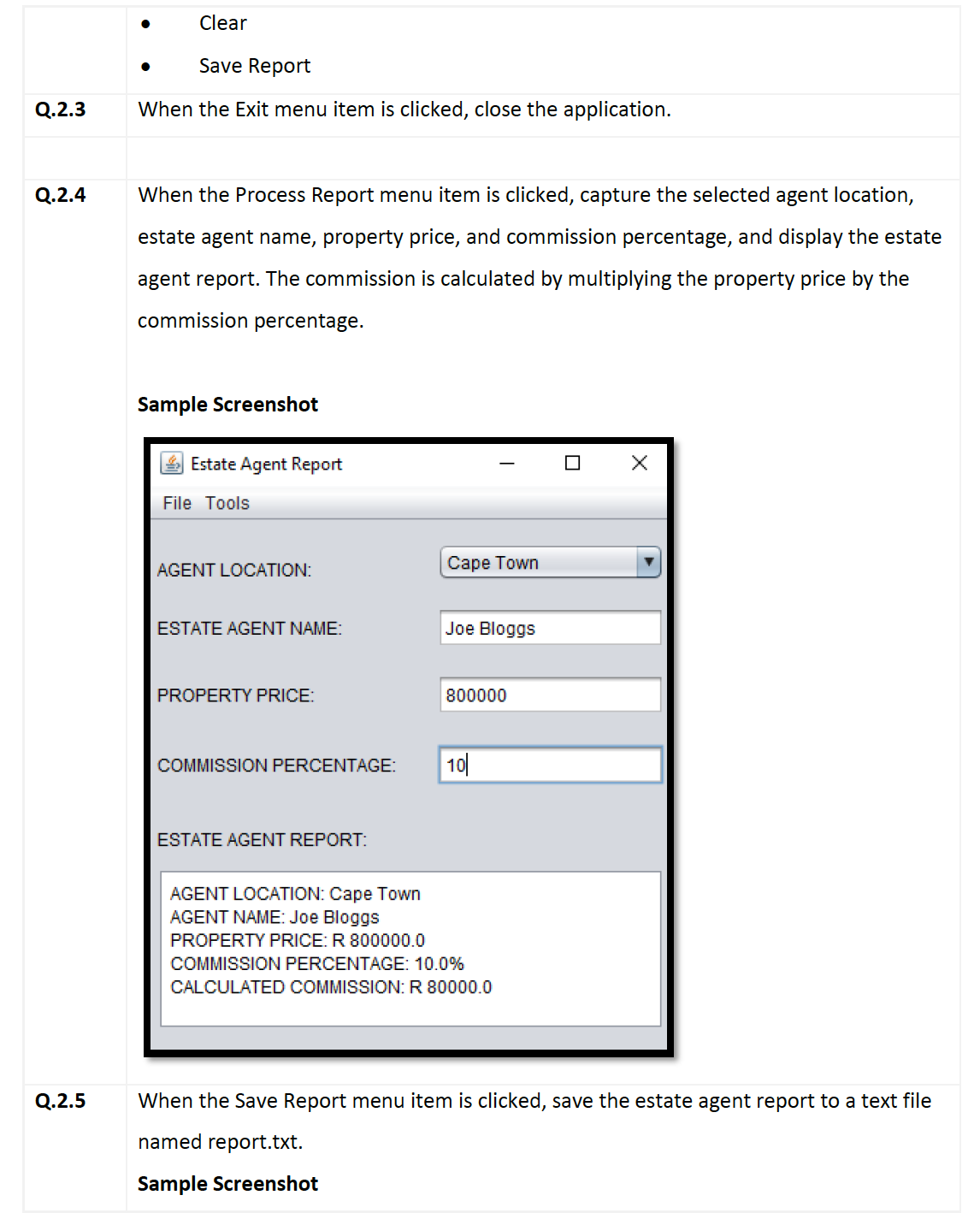 Create a Java GUI application that will capture the | Chegg.com