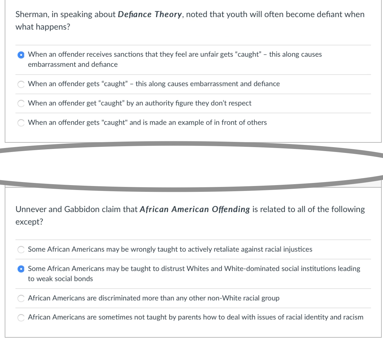 Solved Sherman, in speaking about Defiance Theory, noted | Chegg.com