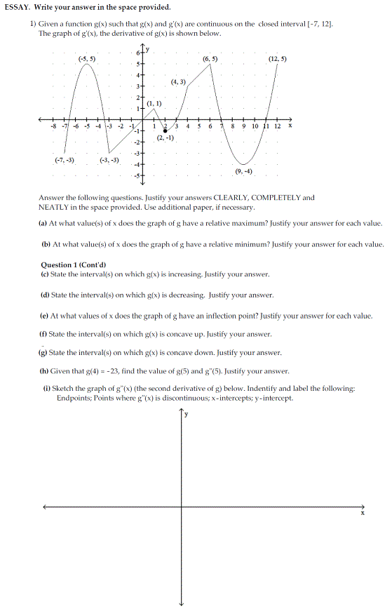 Solved ESSAY. Write your answer in the space provided. 1) | Chegg.com