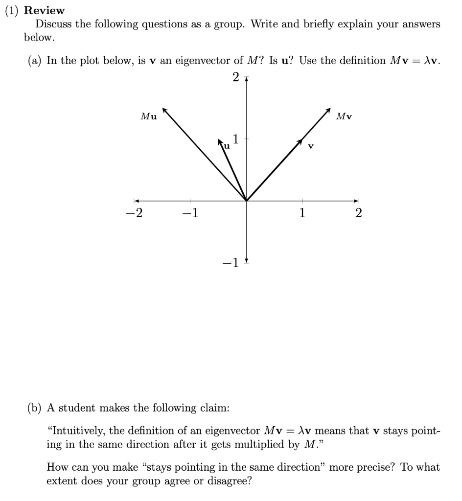 Solved 1) Review Discuss the following questions as a group. | Chegg.com