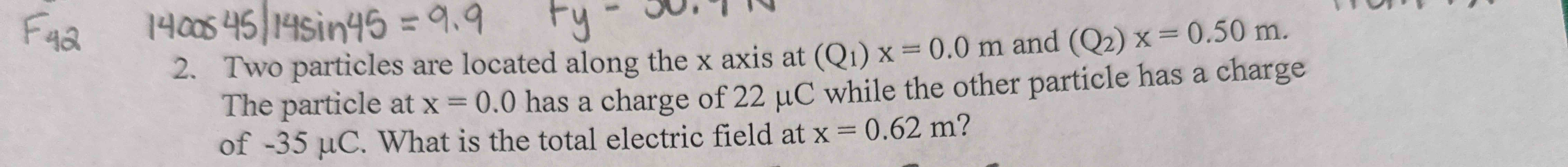 Two particles are located along the x ﻿axis | Chegg.com