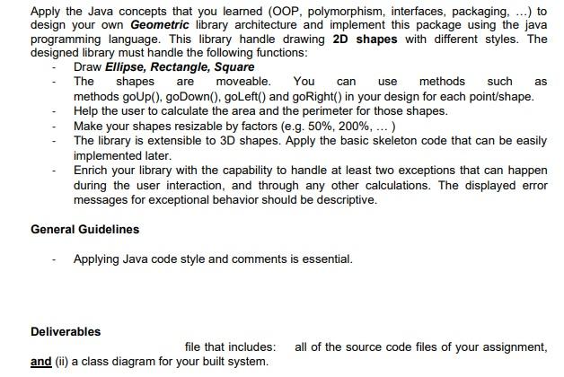 Solved as Apply the Java concepts that you learned (OOP, | Chegg.com