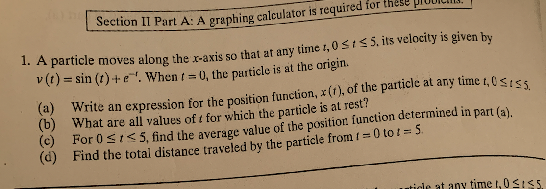 Solved Section II Part A: A graphing calculator is required | Chegg.com