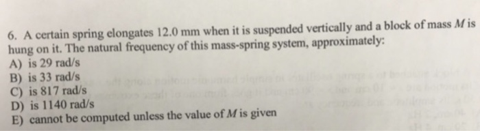 Solved 6. A certain spring elongates 12.0 mm when it is | Chegg.com