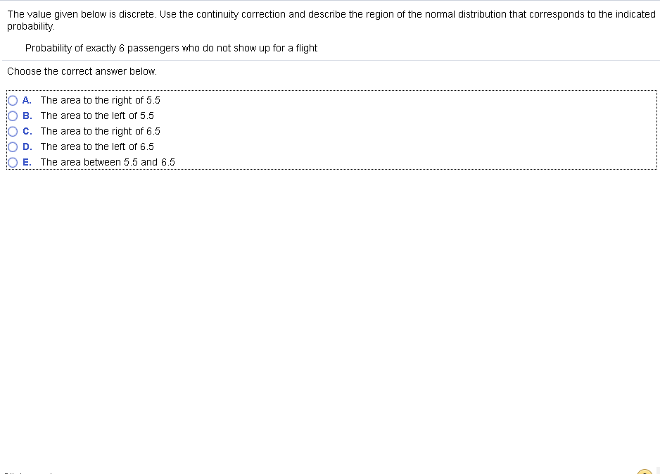 Solved The value given below is discrete. Use the continuity | Chegg.com