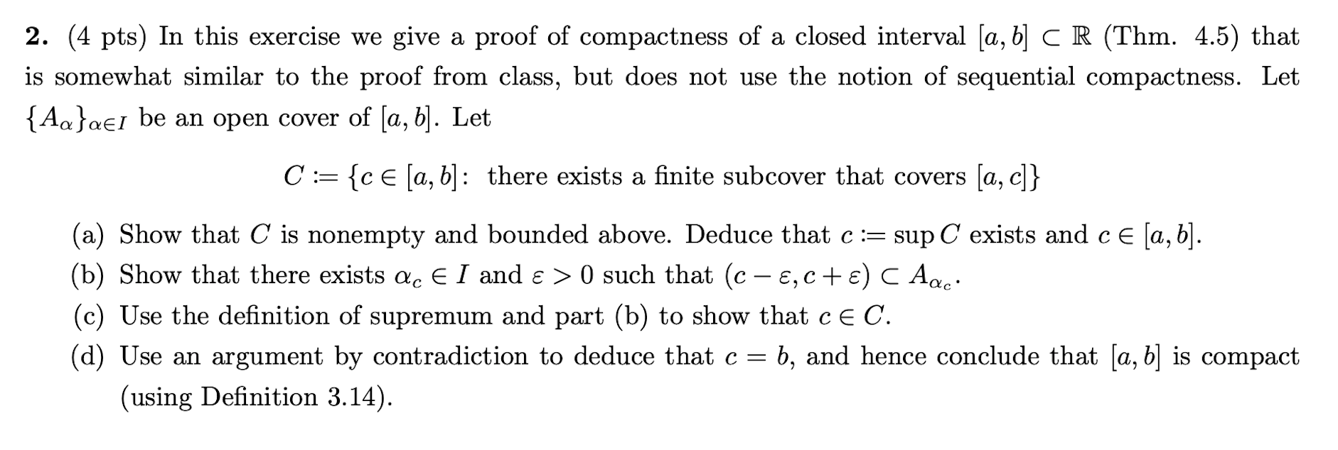 Solved 2. (4 pts) In this exercise we give a proof of | Chegg.com
