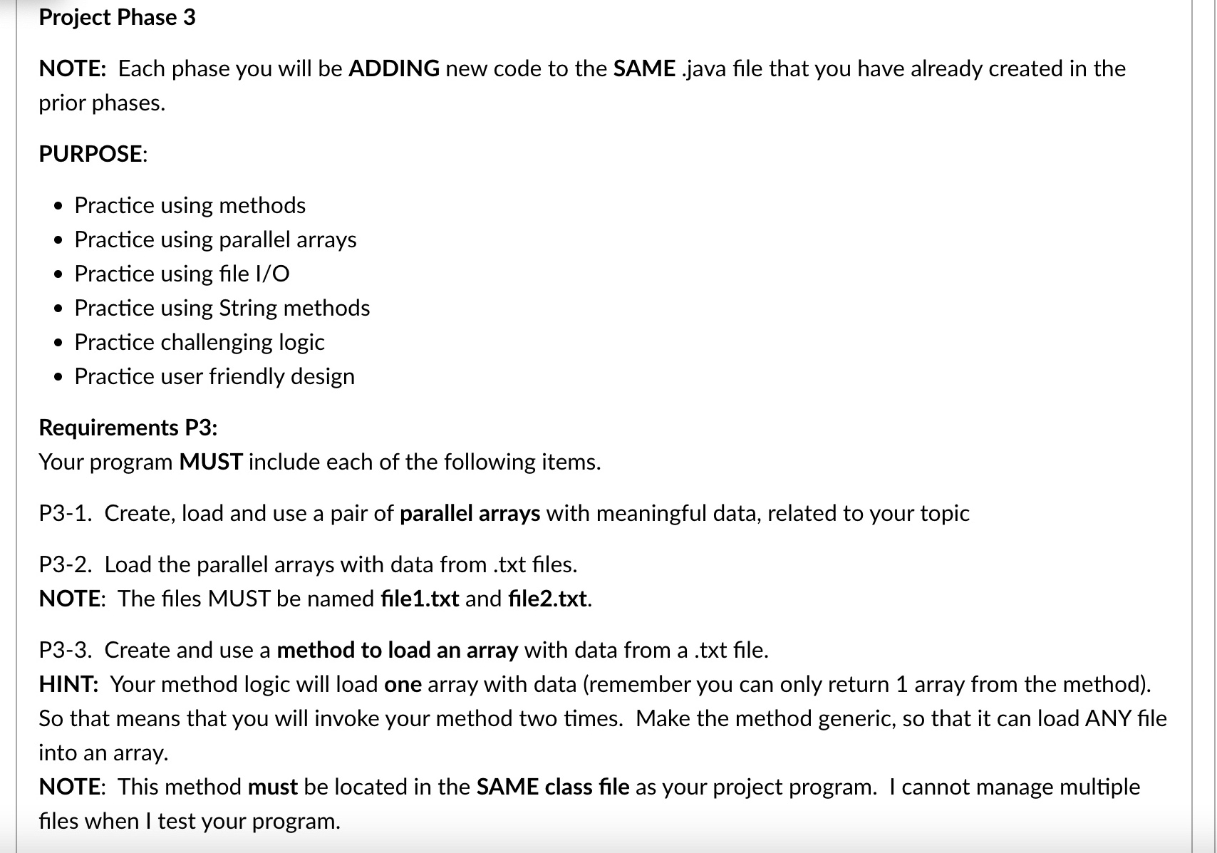 Solved NOTE: Each phase you will be ADDING new code to the | Chegg.com
