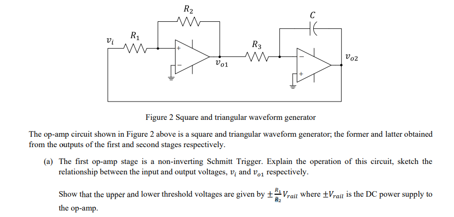Solved Figure 2 Square and triangular waveform generator he | Chegg.com
