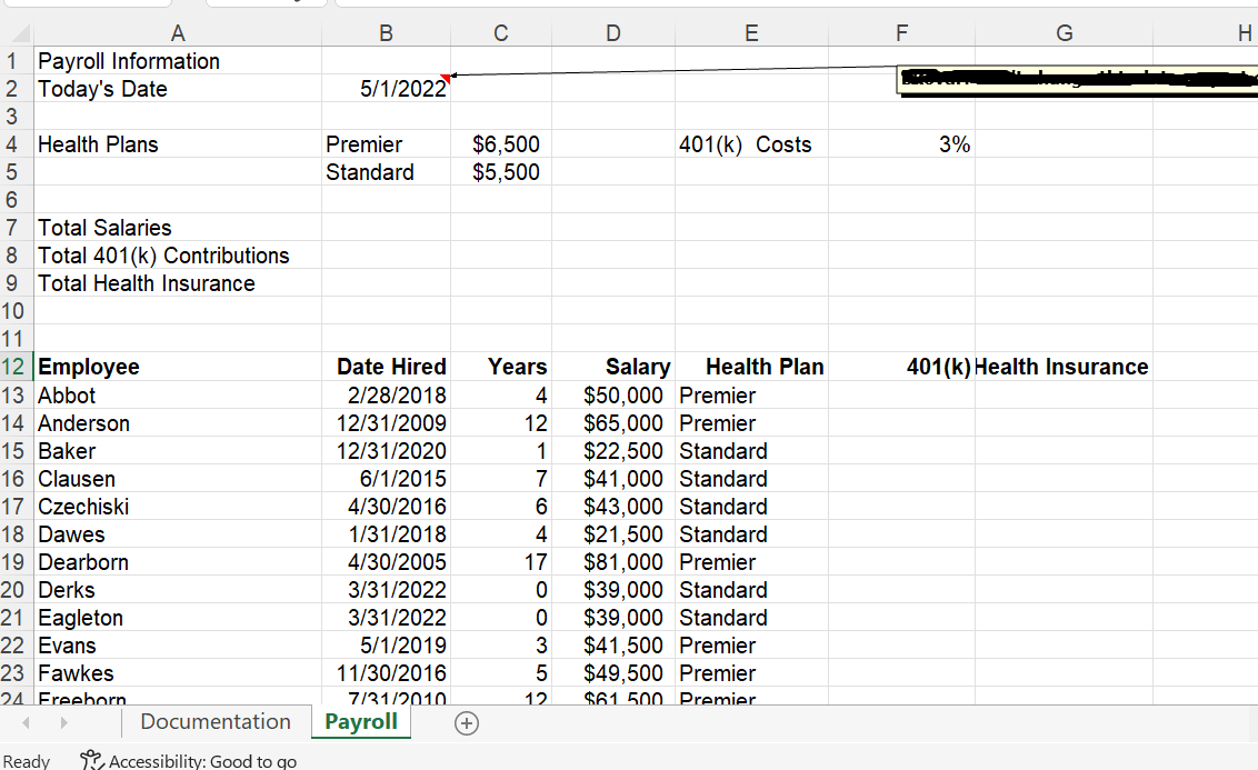 Solved 4) In the range F13:F45, insert a formula to | Chegg.com