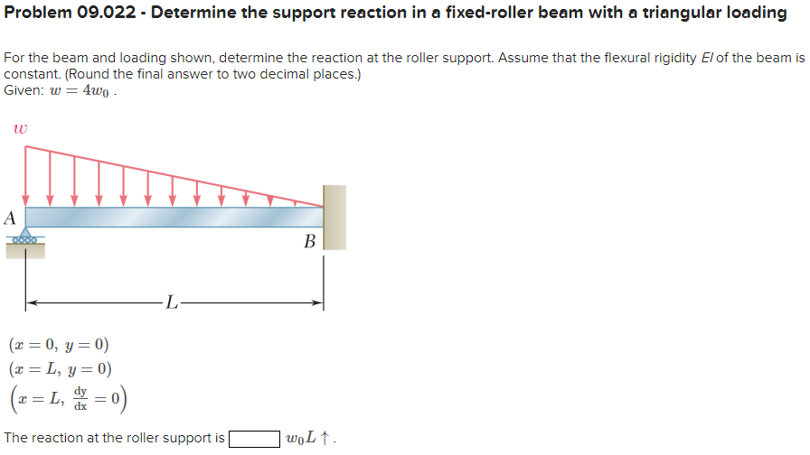 Solved Problem 09.022 - Determine the support reaction in a | Chegg.com