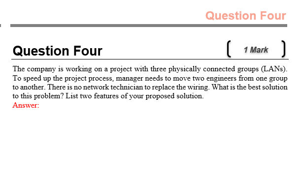 Solved Question One ( 1.5 Marks ) Question One For example, | Chegg.com