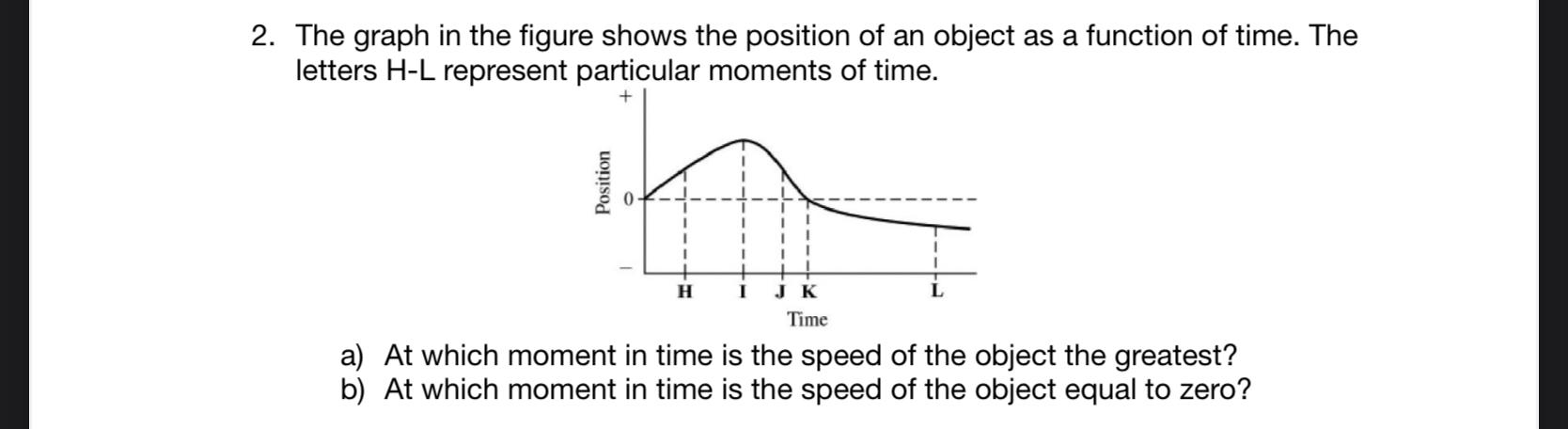 Solved 2. The graph in the figure shows the position of an | Chegg.com