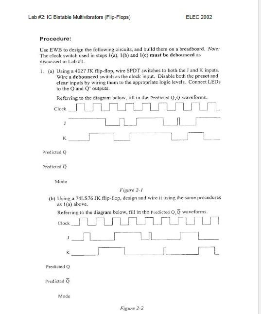 Procedure: Use EWB to design the following circuits, | Chegg.com