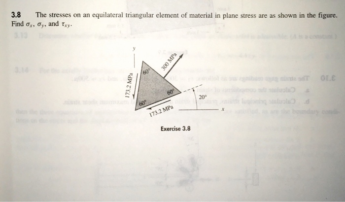 Solved 3.8 The stresses on an equilateral triangular element | Chegg.com