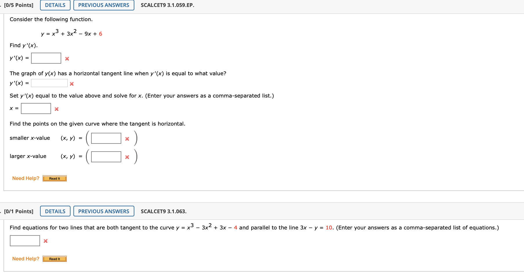 Solved - [0/5 Points] DETAILS PREVIOUS ANSWERS SCALCET9 | Chegg.com