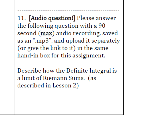 11. [Audio question!] Please answer the following | Chegg.com